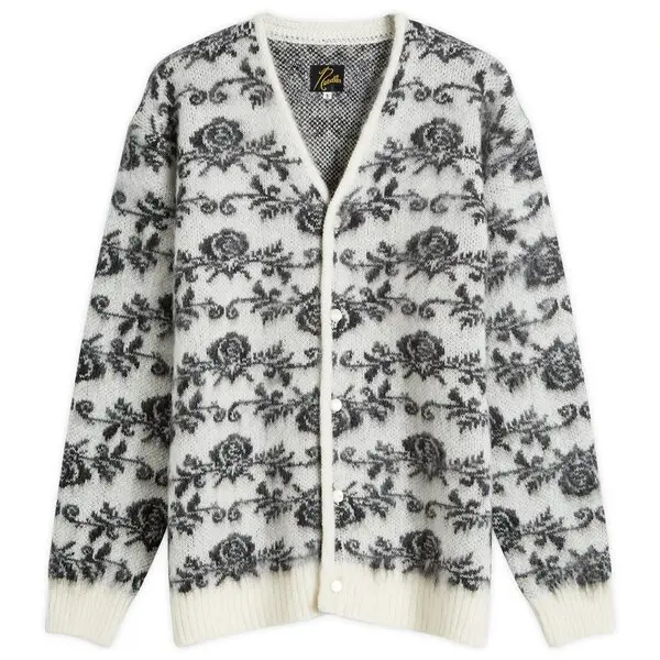 Needles Rose Mohair Cardigan - Ice White - 35% Off